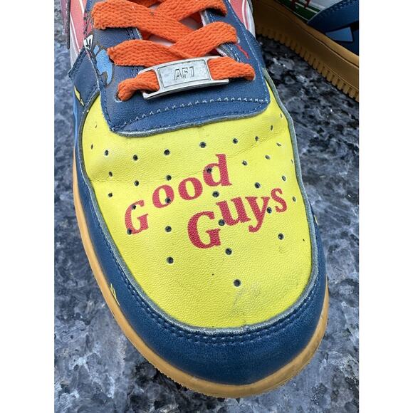Nike | Shoes | Blue Yellow Dripping Blood Swoosh Custom Nike Air Force ...